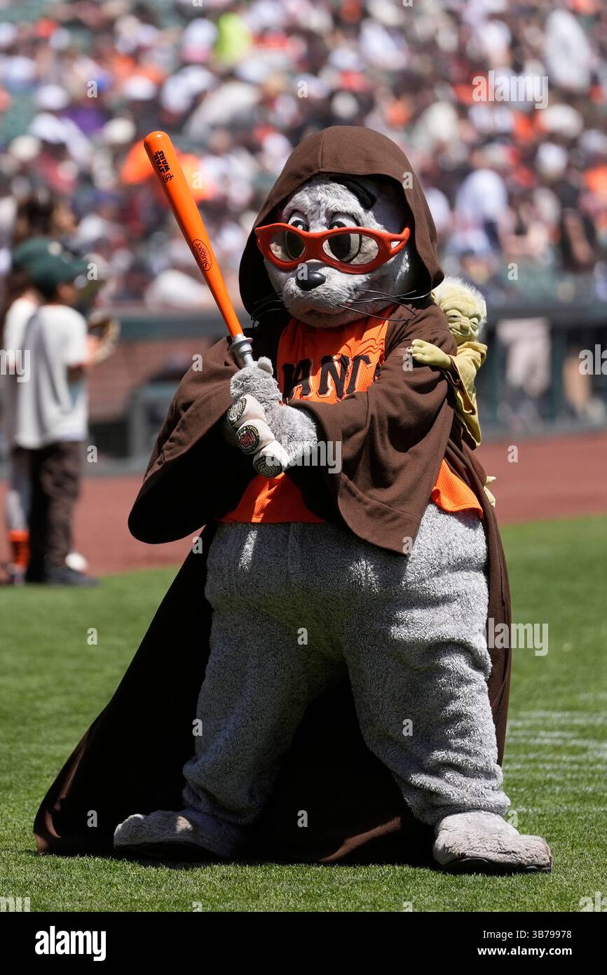 San Francisco Giants mascot Loun Seal is dressed for Star Wars weekend ...
