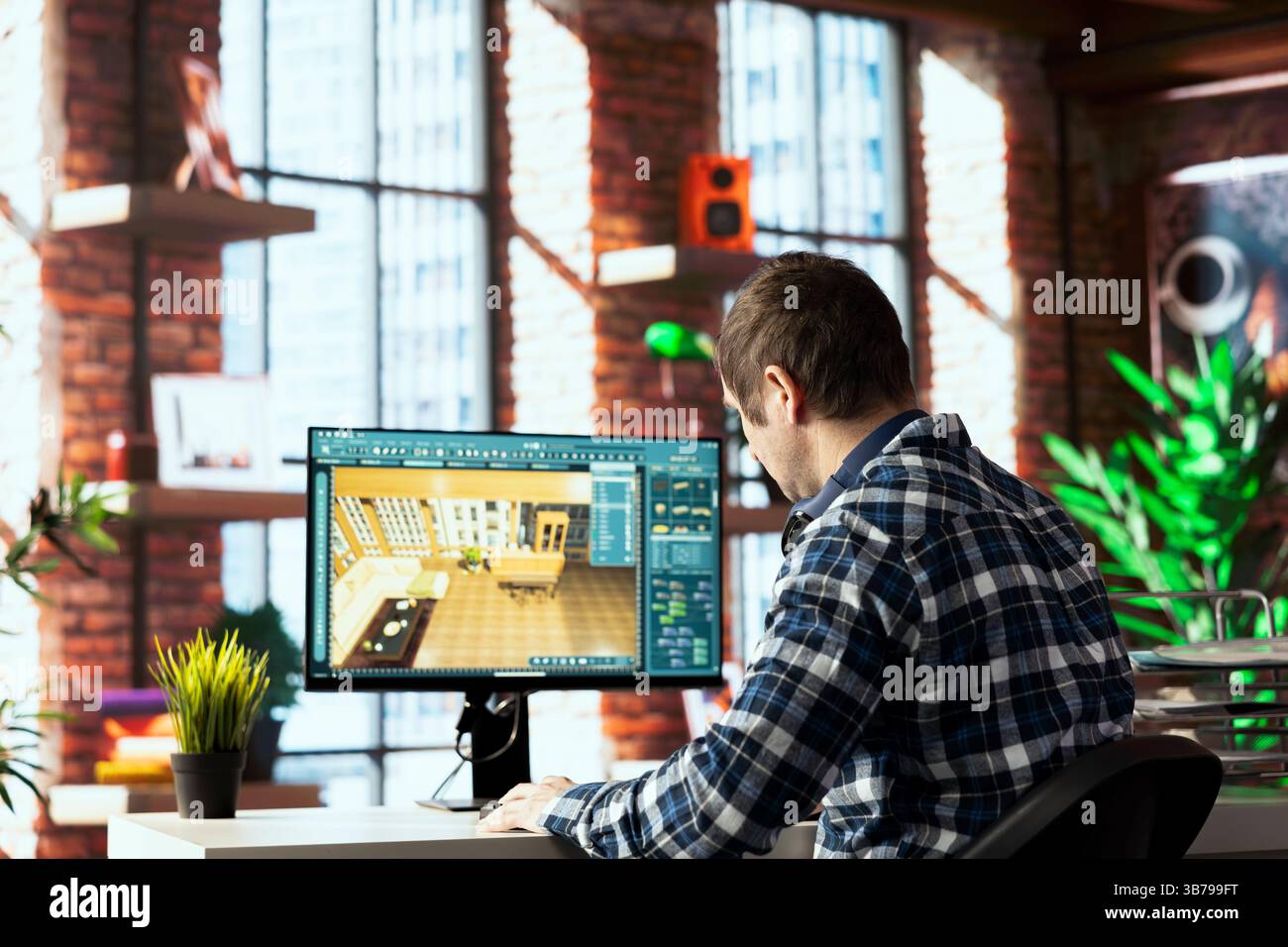 Interior designer uses assets from 3D modeling application digital ...