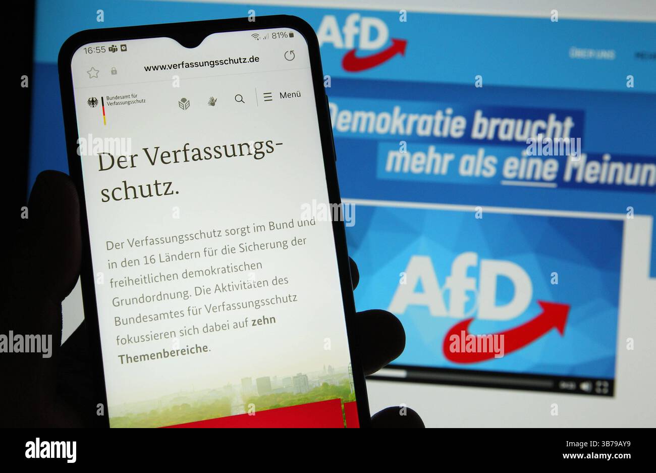 Auf einem Laptop wurde die Website der Partei Alternative für ...