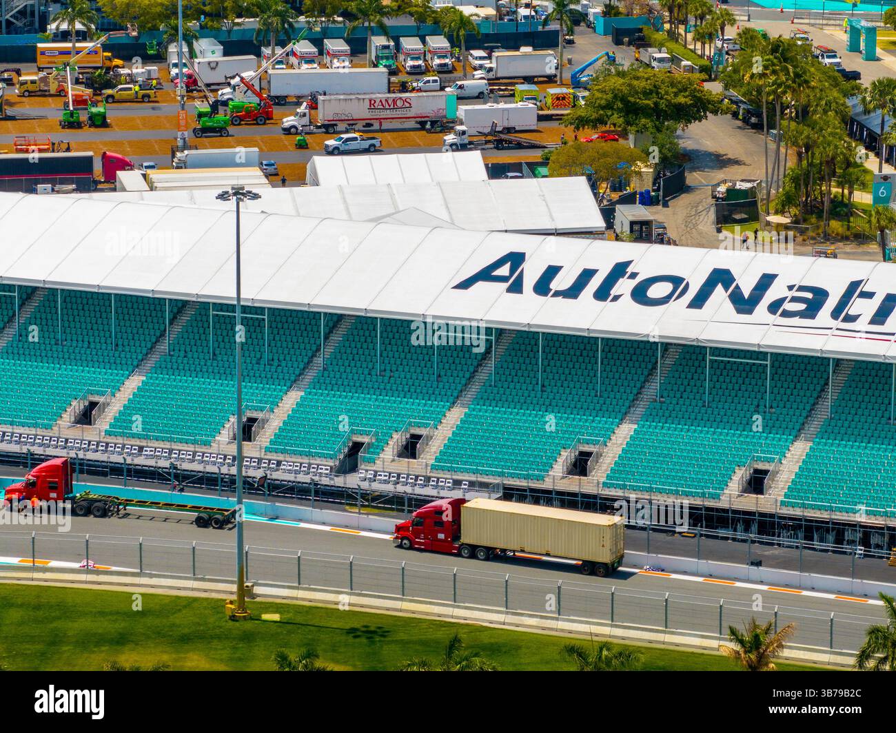 Miami, FL ,USA - May 5, 2025: Stadium seating at the Miami Grand Prix ...