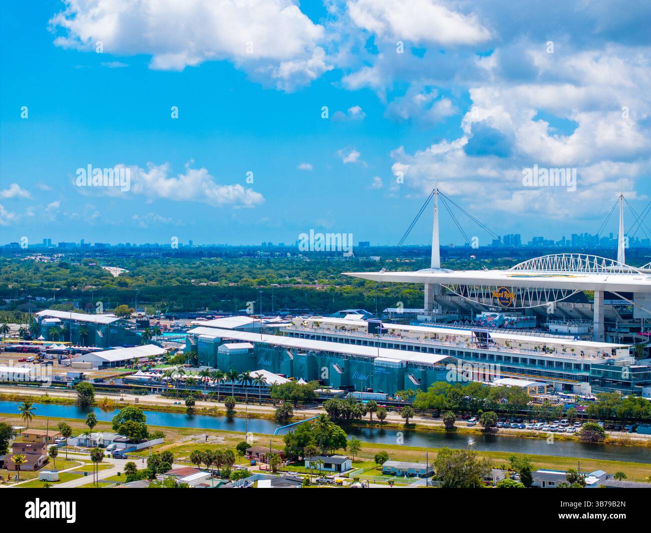 Miami, FL ,USA - May 5, 2025: Aerial photo Miami Gardens Florida. View ...