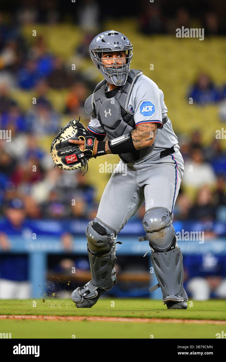 LOS ANGELES, CA - APRIL 28: Miami Marlins catcher Agustin Ramirez (50 ...