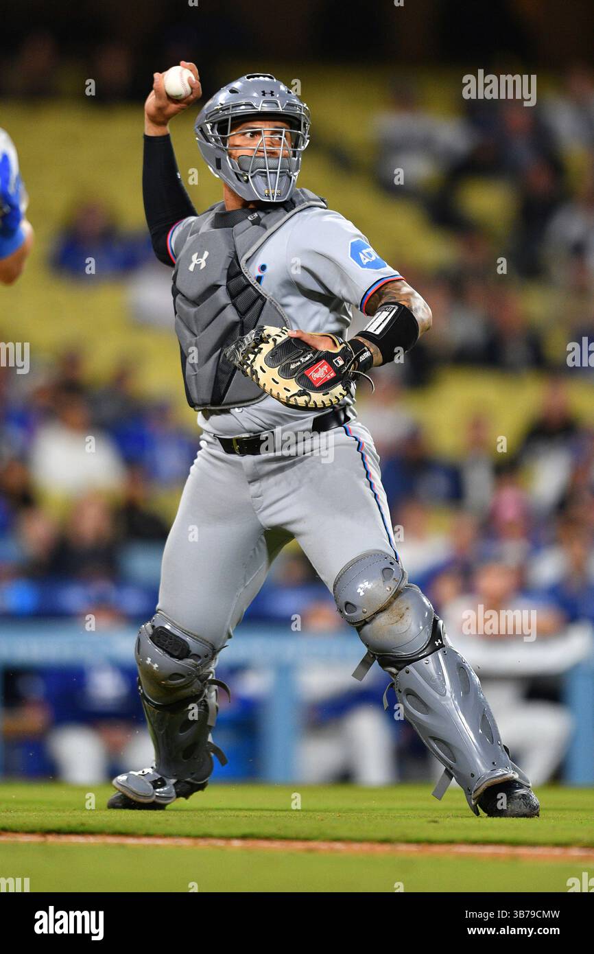 LOS ANGELES, CA - APRIL 28: Miami Marlins catcher Agustin Ramirez (50 ...