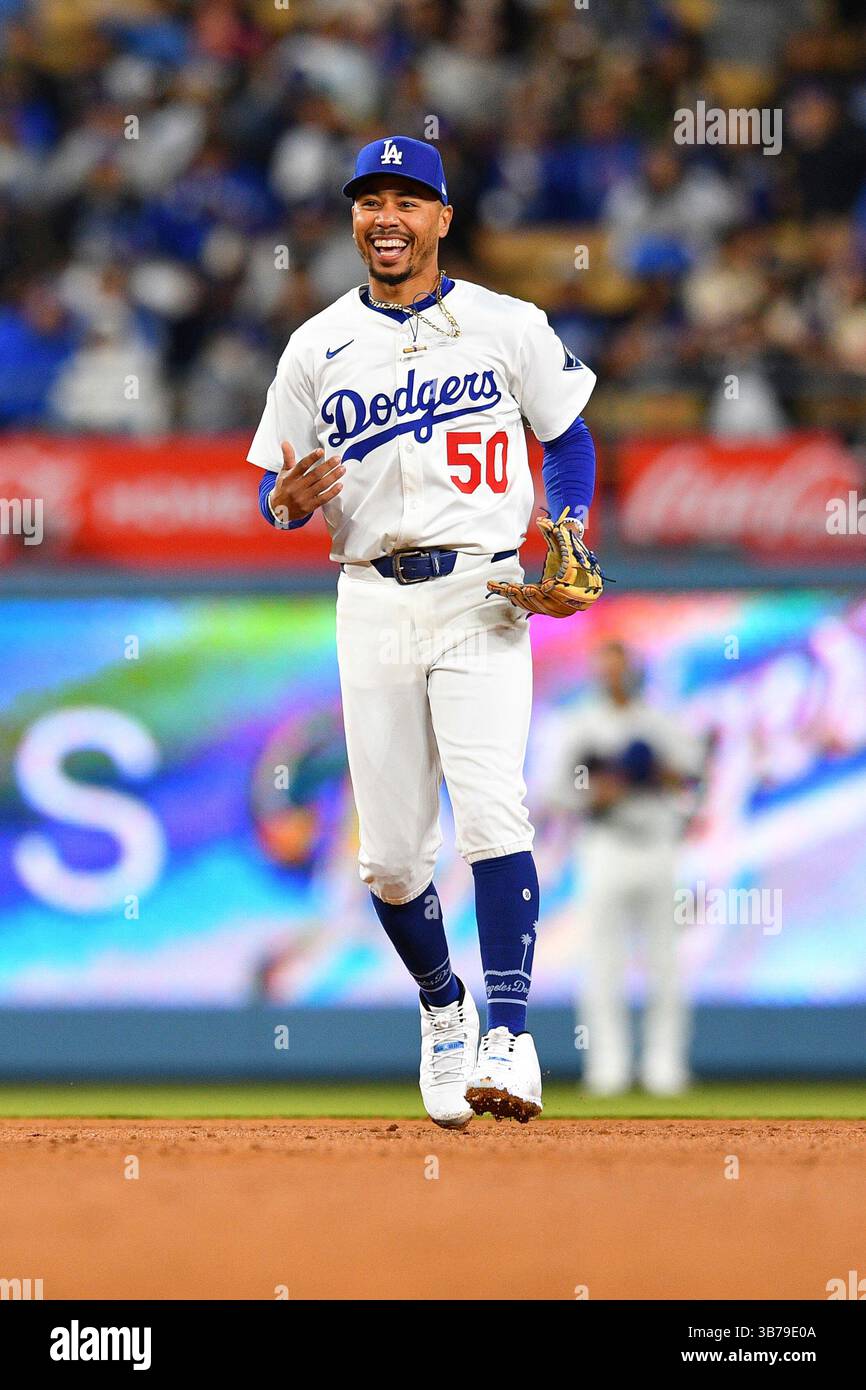 LOS ANGELES, CA - APRIL 28: Los Angeles Dodgers shortstop Mookie Betts ...