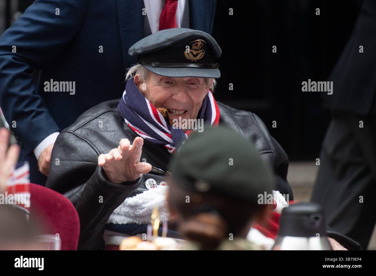 London, UK. 05 May 2025. Pictured: WWII Veteran Colin Deverell attend a ...
