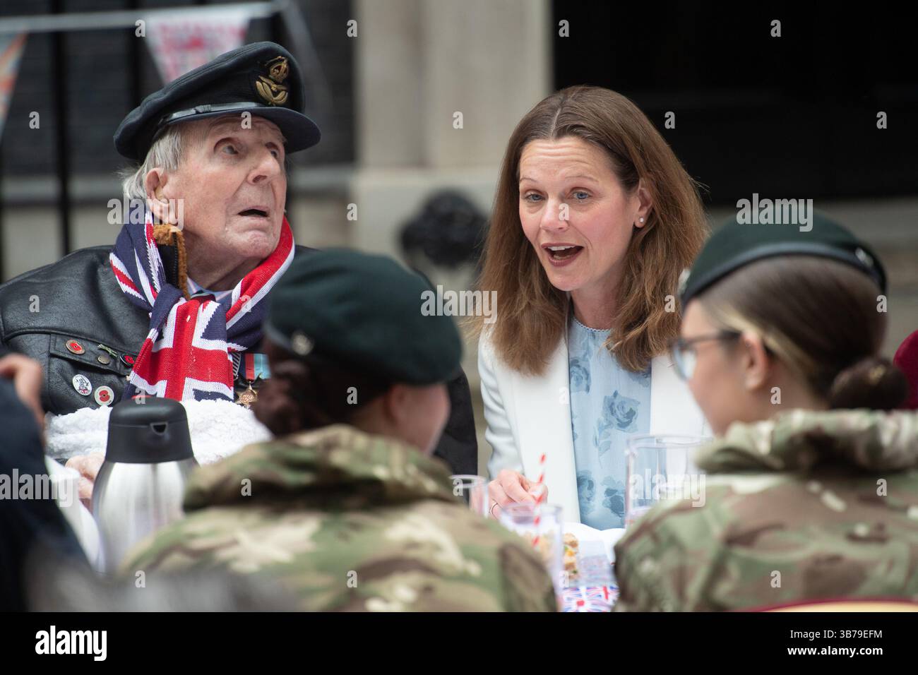 London, UK. 05 May 2025. Pictured: Lady Victoria Starmer speaks to WWII ...