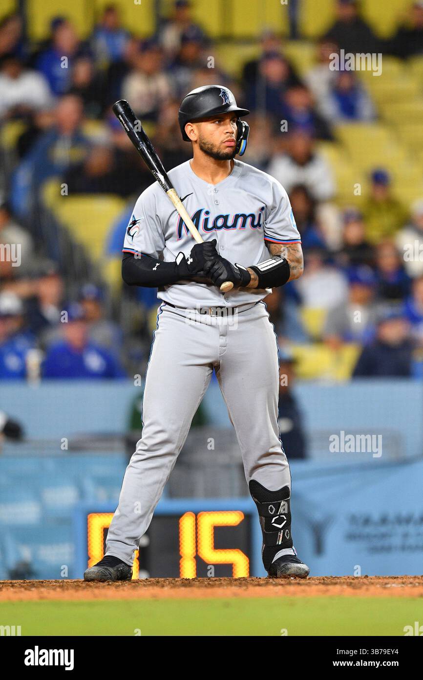 LOS ANGELES, CA - APRIL 28: Miami Marlins catcher Agustin Ramirez (50 ...