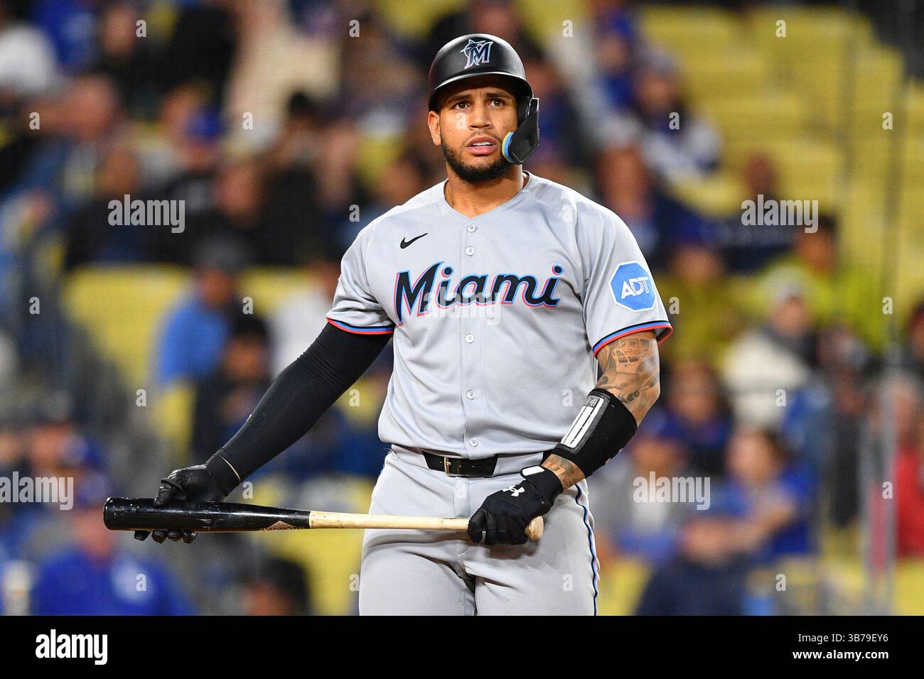 LOS ANGELES, CA - APRIL 28: Miami Marlins catcher Agustin Ramirez (50 ...