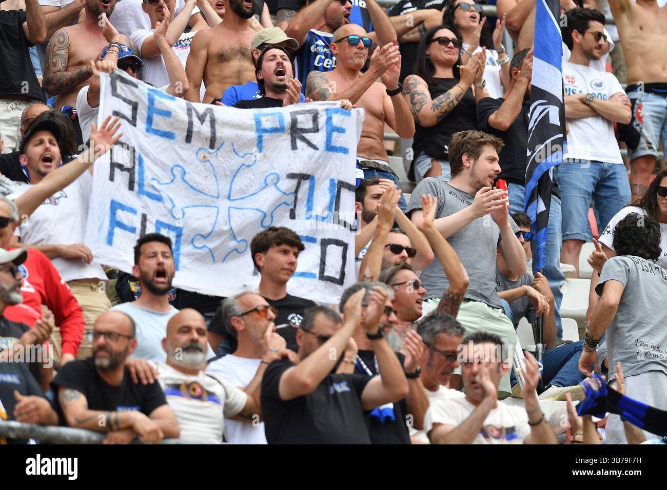 Bari, Italy. 06th May, 2025. Fans of Pisa during SSC Bari vs AC Pisa ...