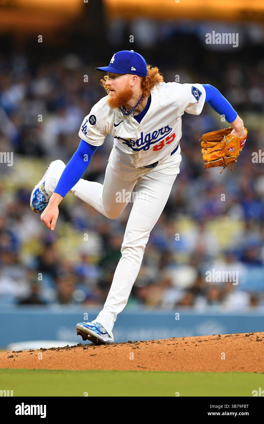 LOS ANGELES, CA - APRIL 28: Los Angeles Dodgers pitcher Dustin May (85 ...