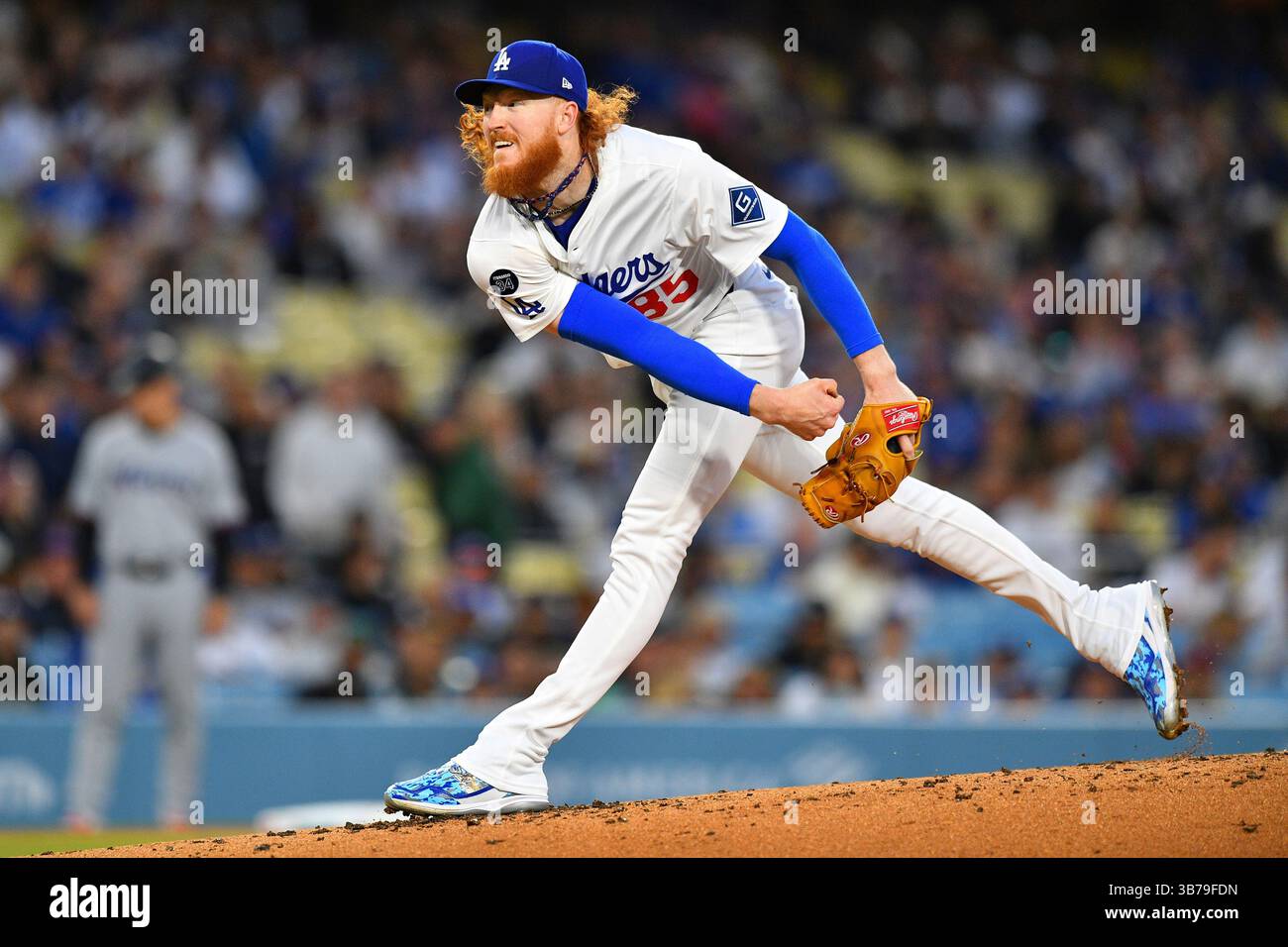 LOS ANGELES, CA - APRIL 28: Los Angeles Dodgers pitcher Dustin May (85 ...