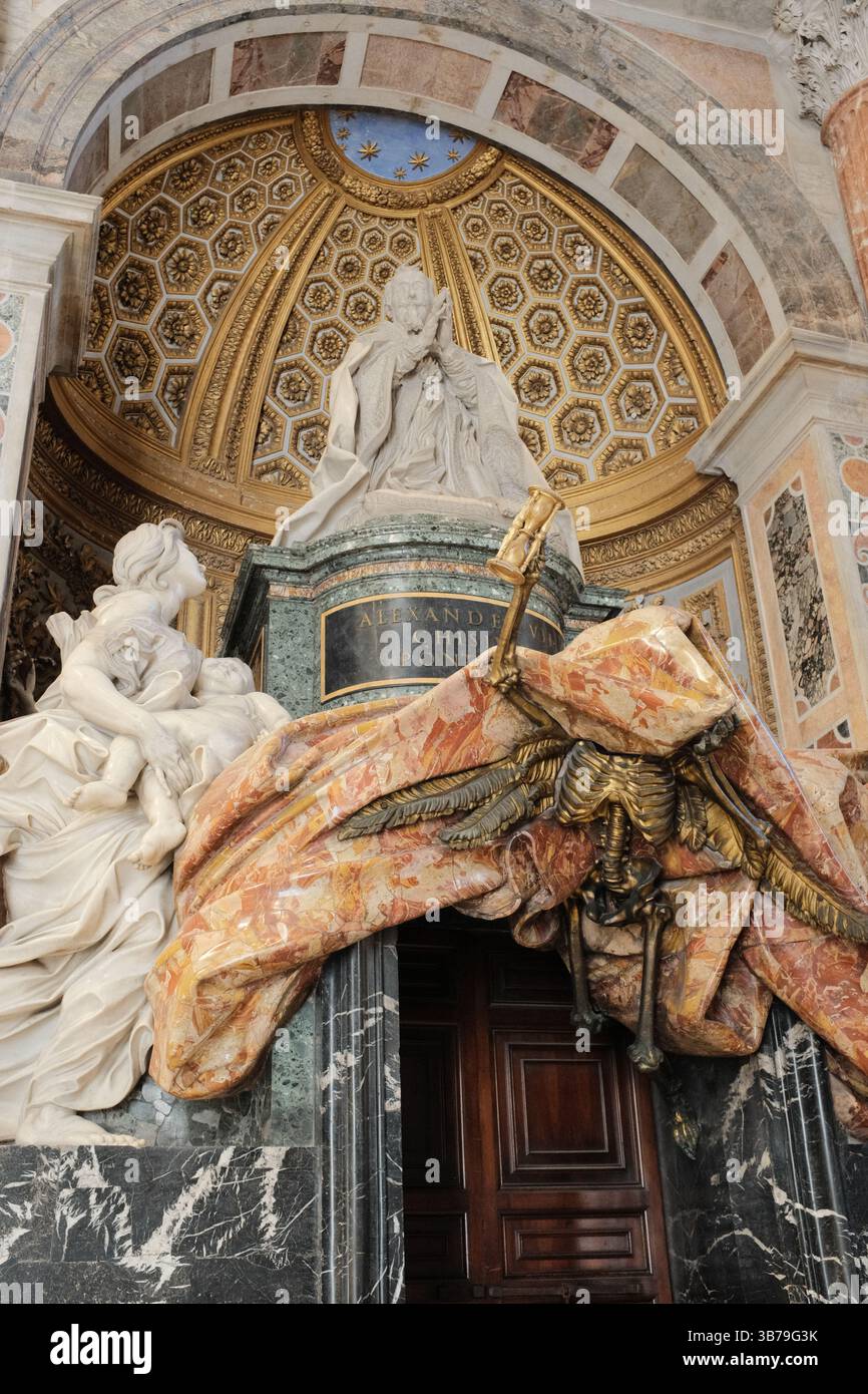 Monument to Pope Alexander VII by Gian Lorenzo Bernini in Saint Peters ...