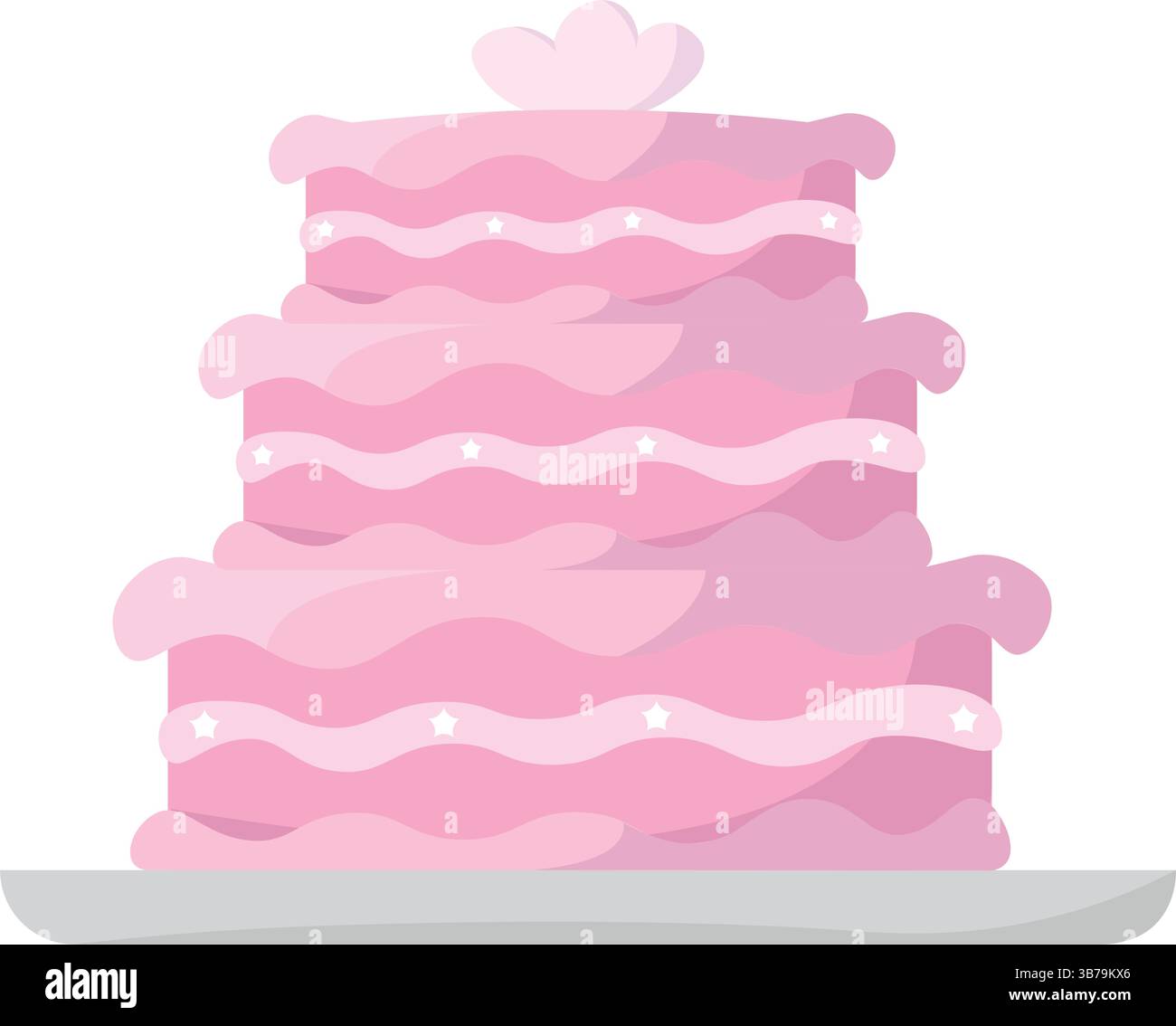 Three tier pink cake. Vector illustration Stock Vector Image & Art - Alamy