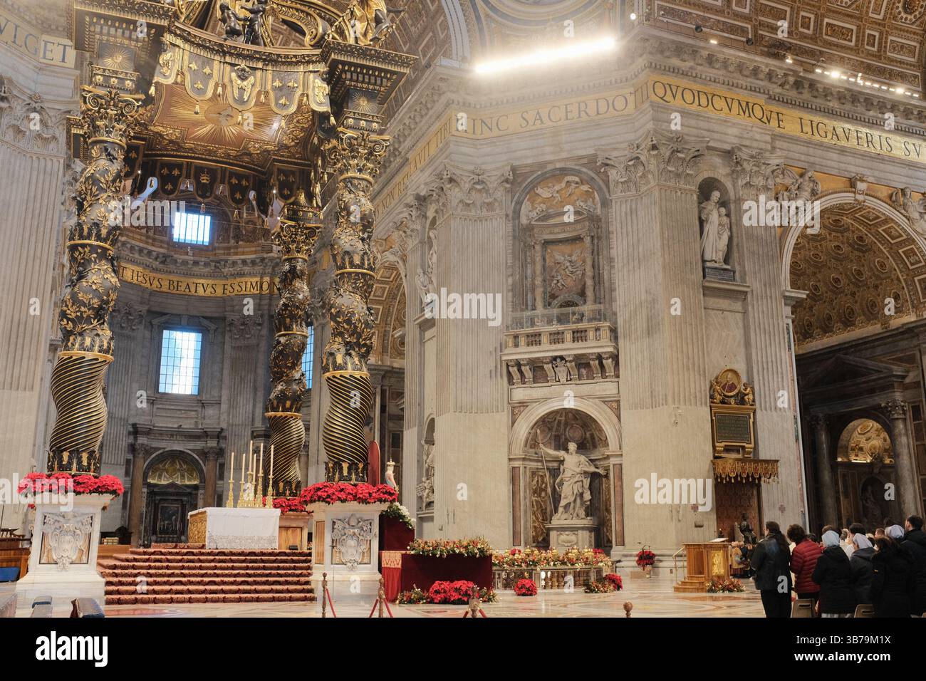 Bronze canopy towers over the churchs altar hi-res stock photography and images - Alamy