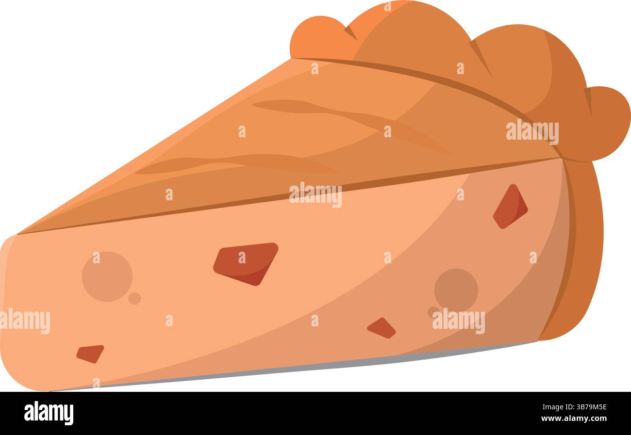 Slice of homemade pie crust. Vector illustration Stock Vector Image ...