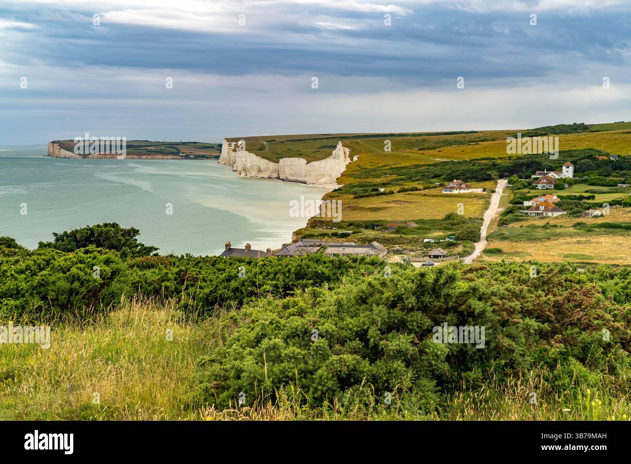 white cliffs of the Seven Sisters National Park, Sussex, England, Great ...