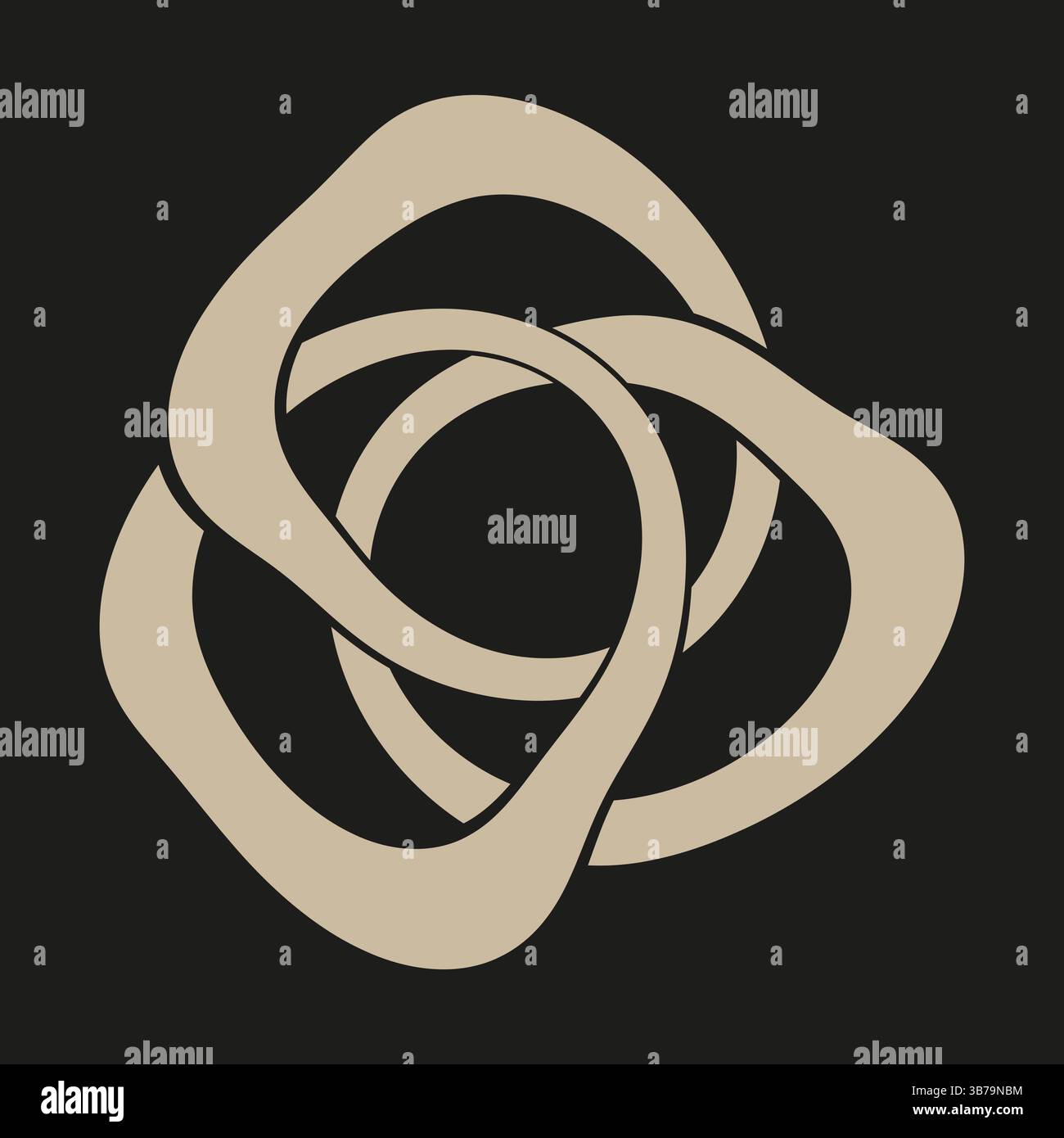 Beige knot symbol. Abstract intertwined shape. Fluid loop design. Vector organic emblem Stock ...