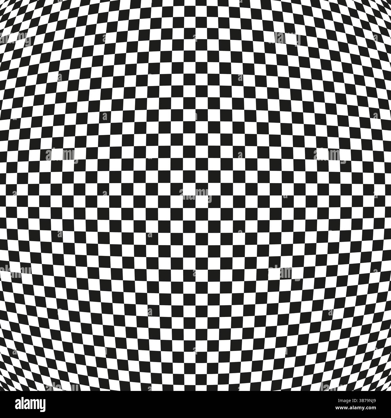 Warped Checker Distortion Vector Illusion Surface Optical Grid Effect