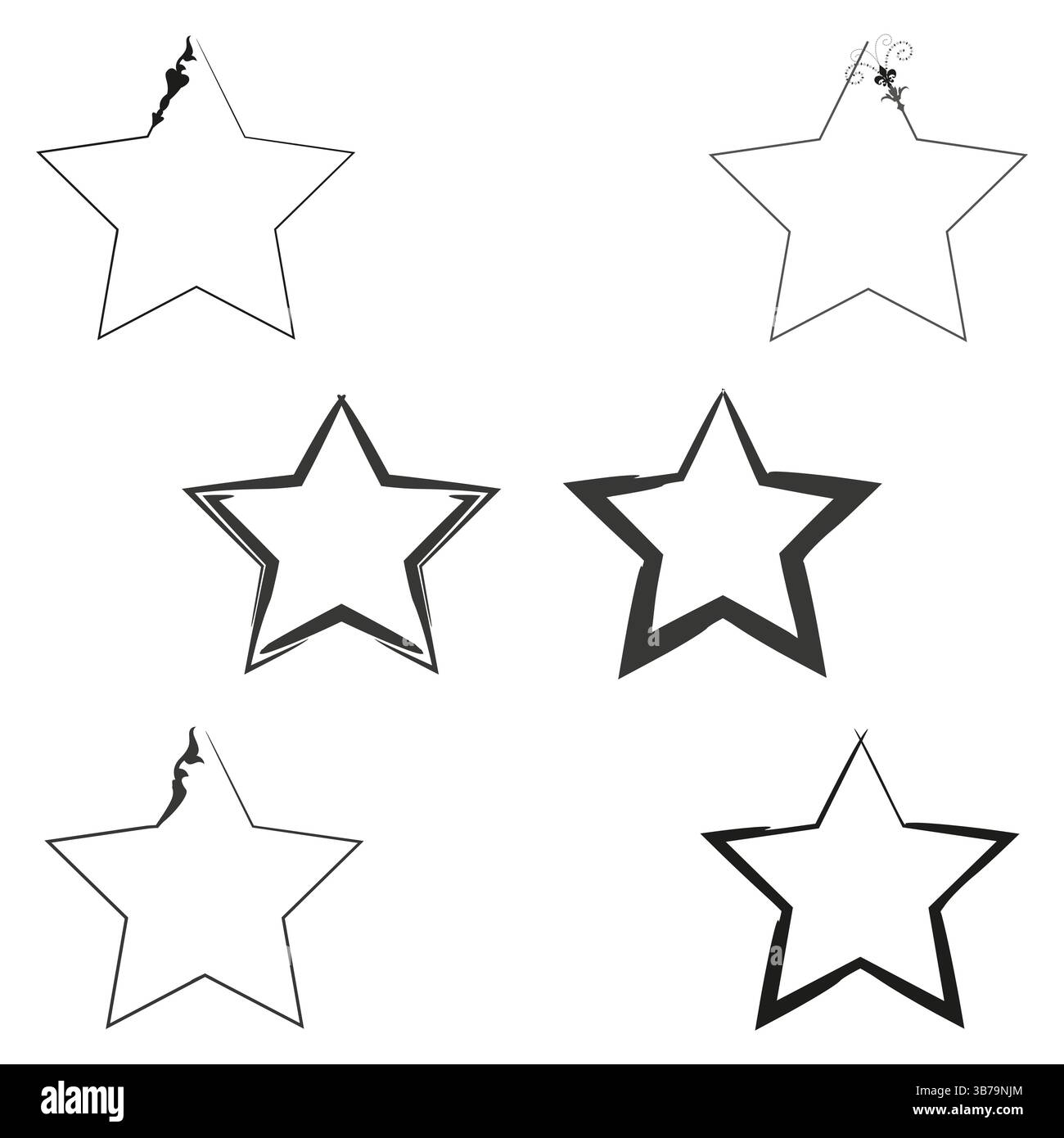 Star outline icon. Pointed star symbol. Bold star shape. Vector contour ...