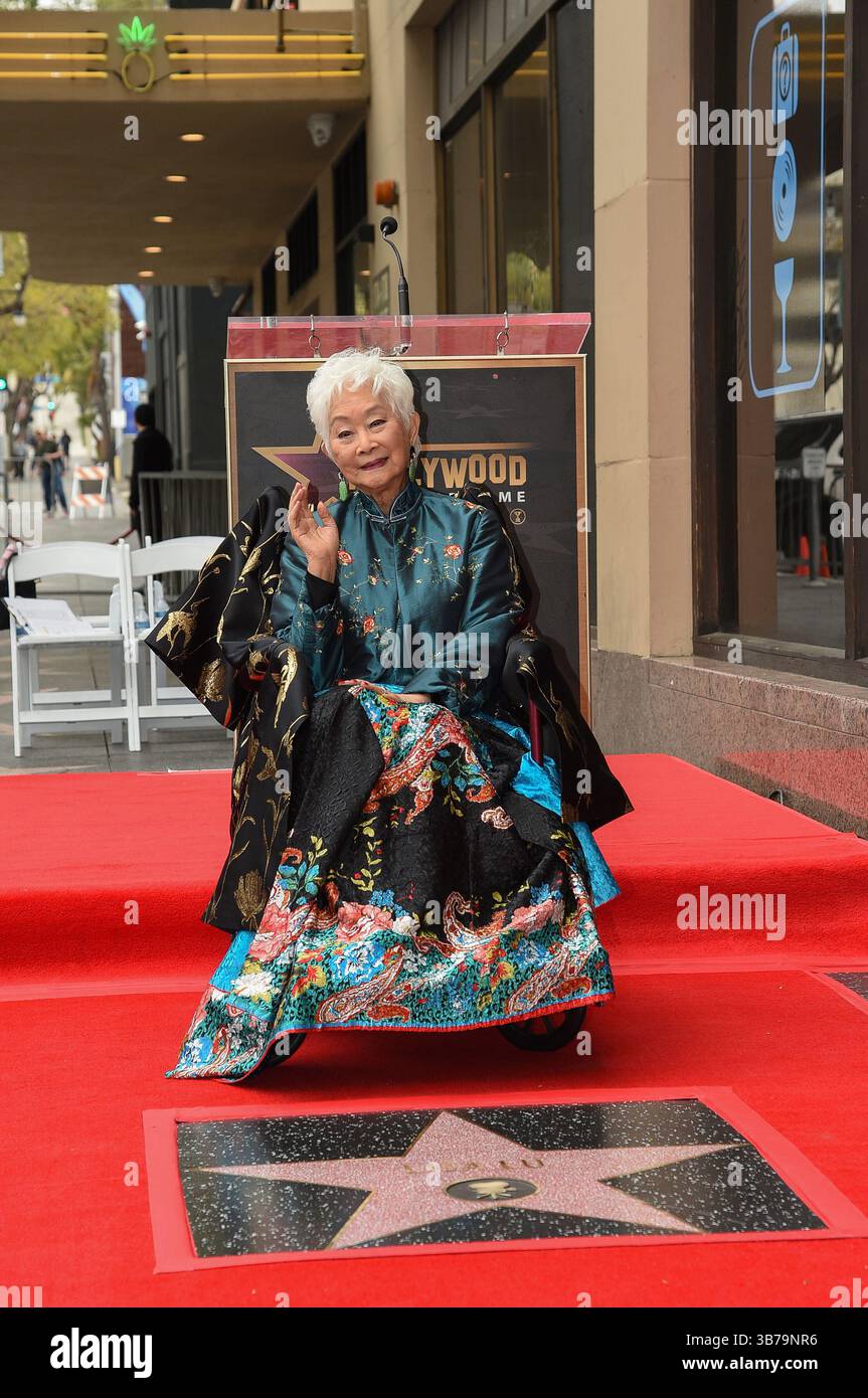 Lisa Lu during a ceremony honoring Lu with a star on the Hollywood Walk ...