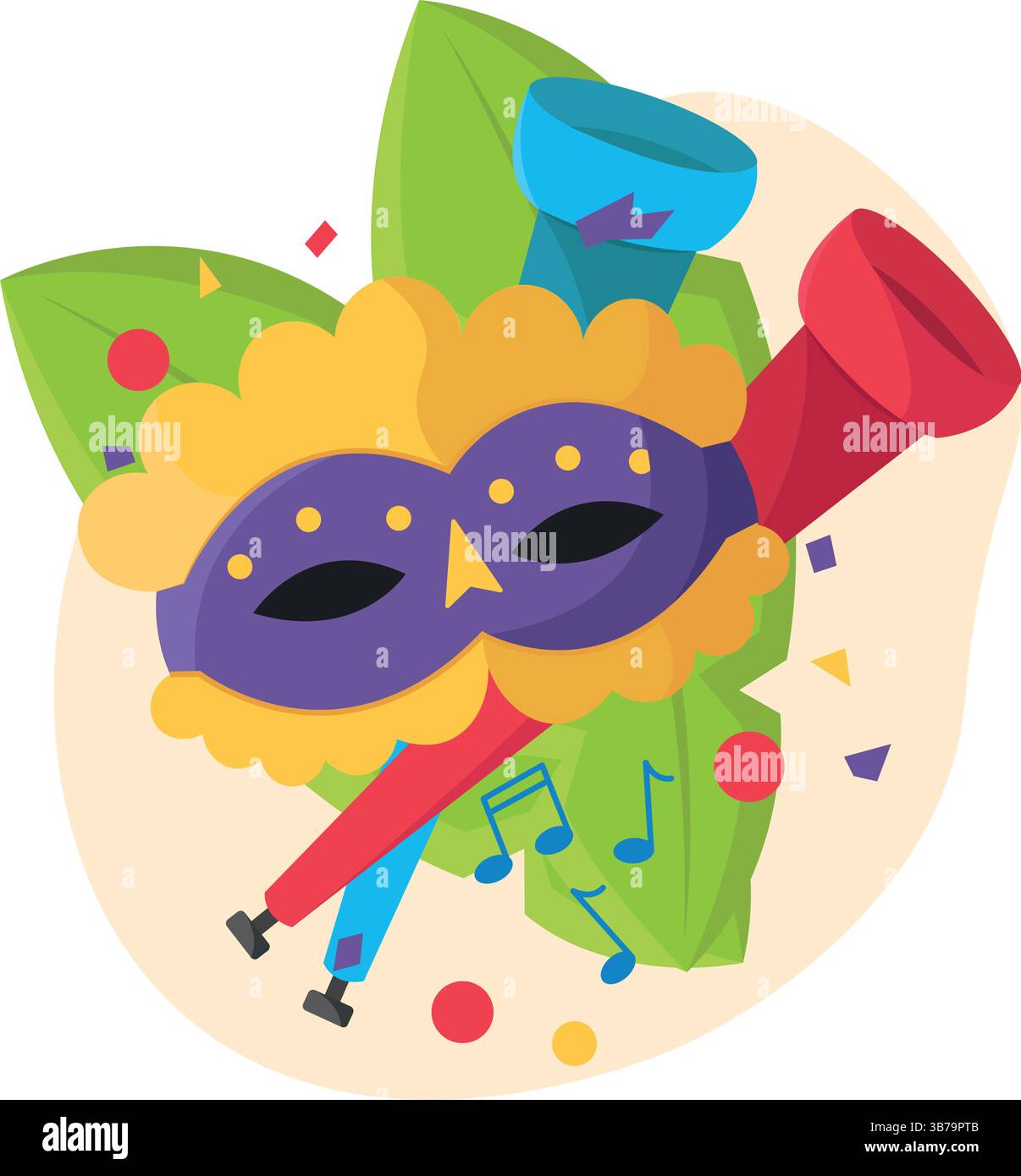 Carnival mask with horns. Vector illustration Stock Vector Image & Art ...