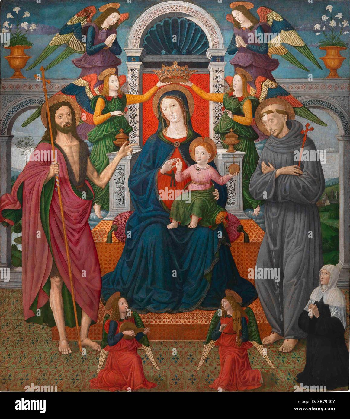 Pala Rigoli. Madonna and the Child enthroned between Saint John the Baptist, Saint Francis ...