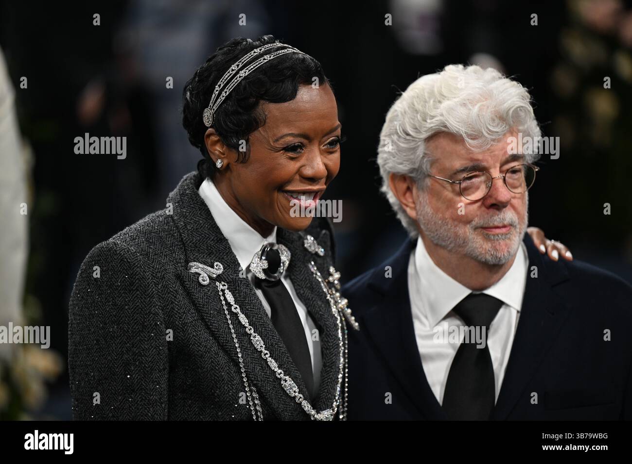 Mellody Lucas and George Lucas attending the Metropolitan Museum of Art ...