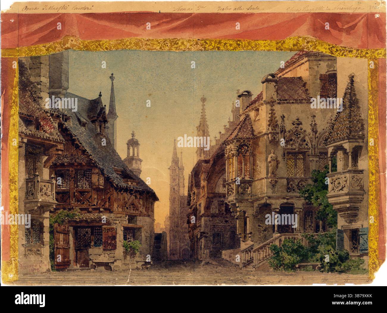 Stage design for the opera Die Meistersinger von Nürnberg by R. Wagner ...