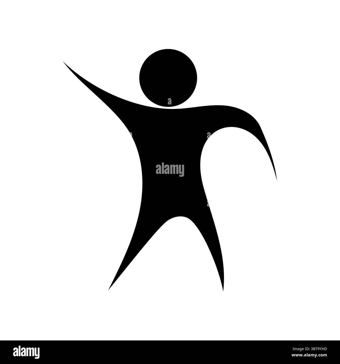 Abstract person figure. Human motion shape. Dynamic body icon. Vector ...