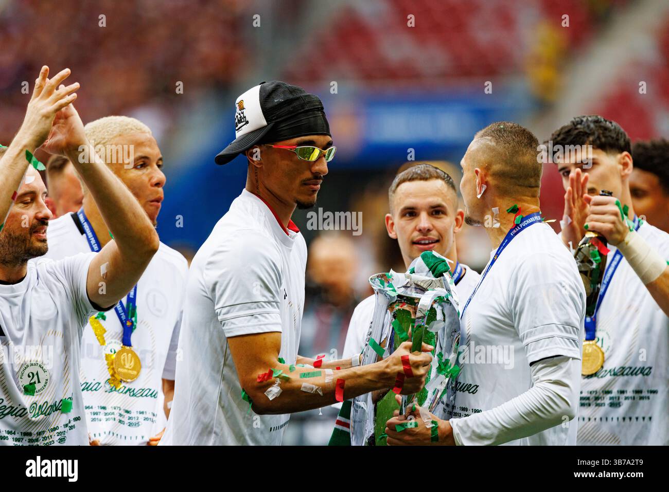 Marcel Mendes Dudzinski and Artur Jedrzejczyk seen during Polish Cup ...