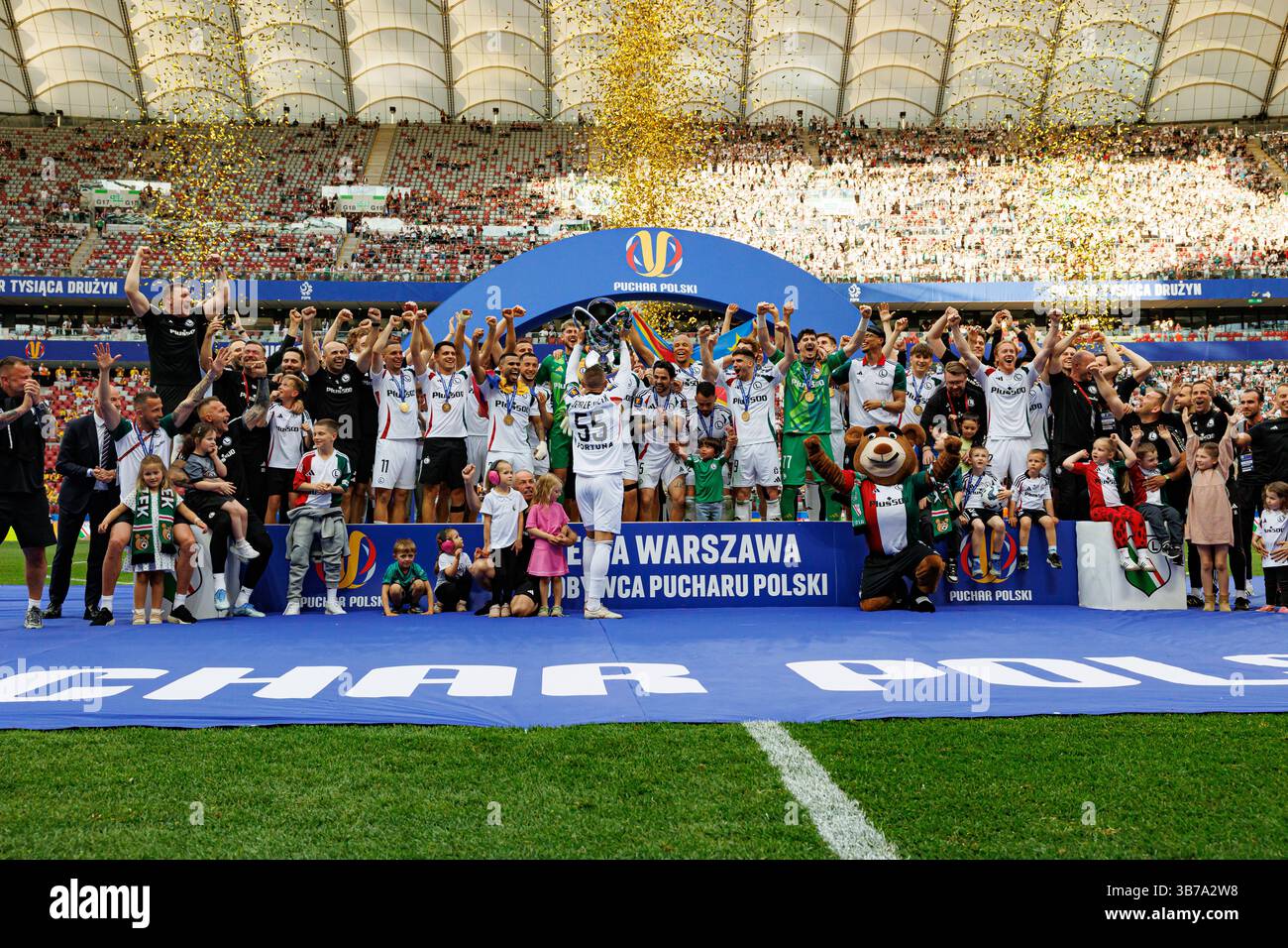 Players of Legia seen celebrating after winning Polish Cup 2025 final ...