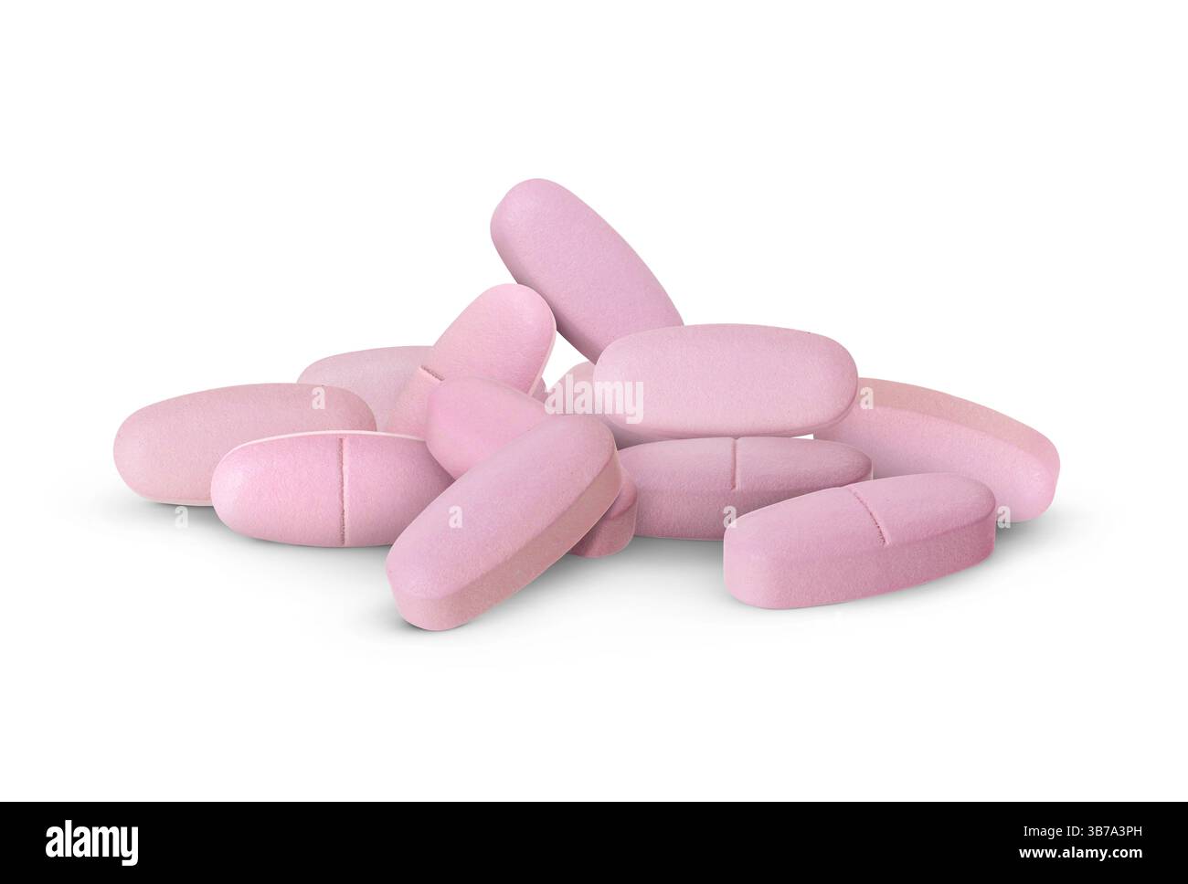 Antibiotic pills. Pink tablets on white background Stock Photo - Alamy