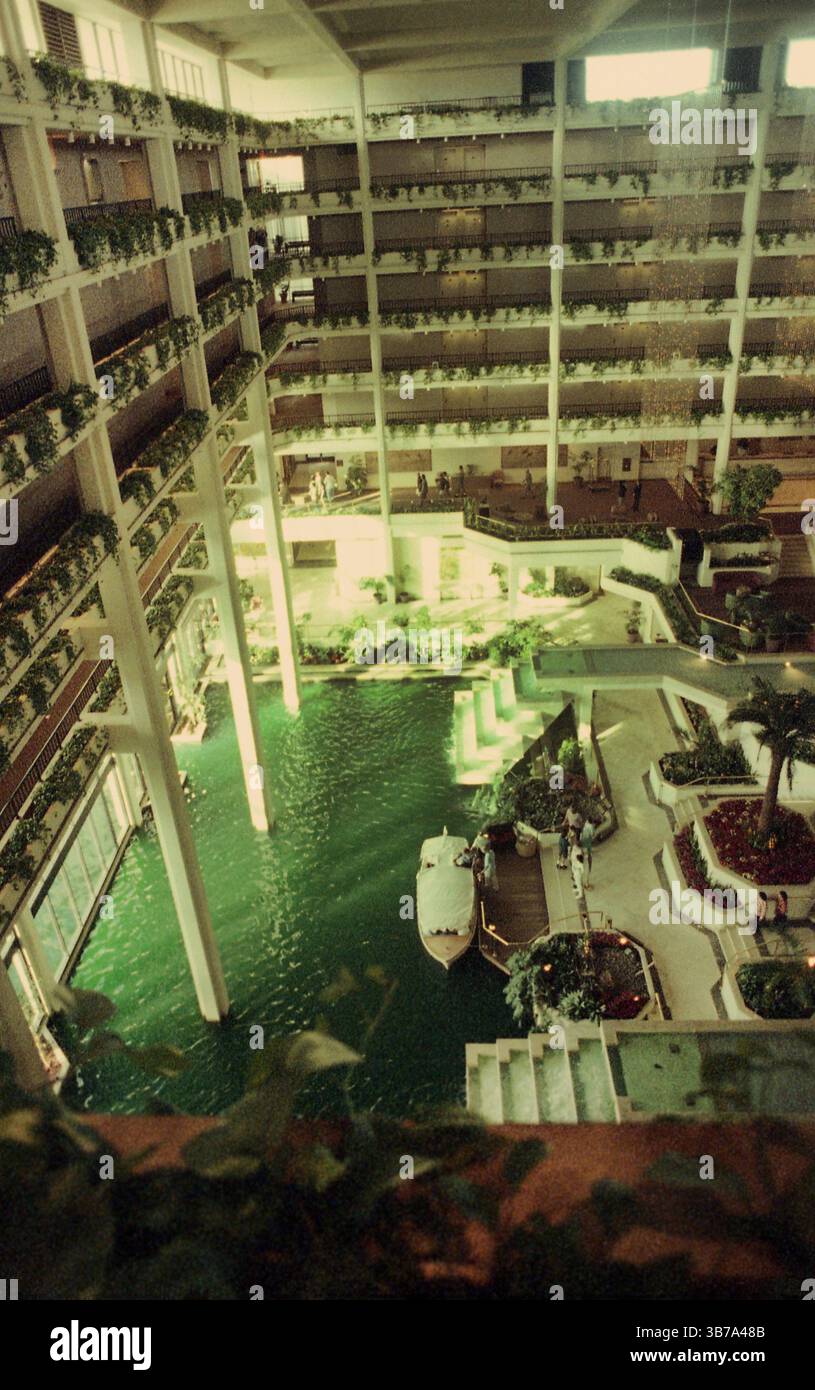 Palm Desert, CA, approx. 1992. The impressive interior pools at JW ...