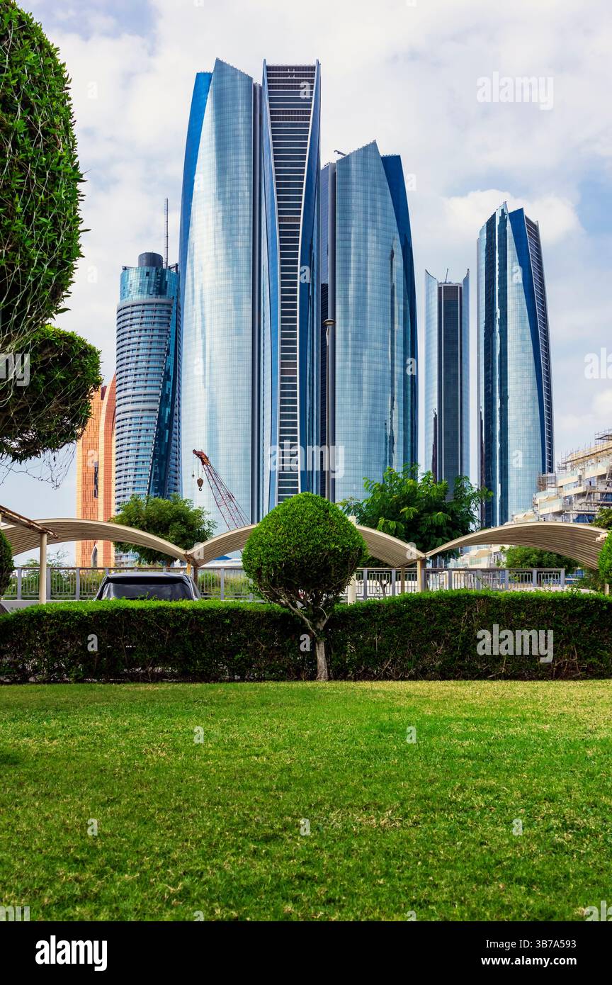 Abu Dhabi Island region with skyscrapers Stock Photo - Alamy