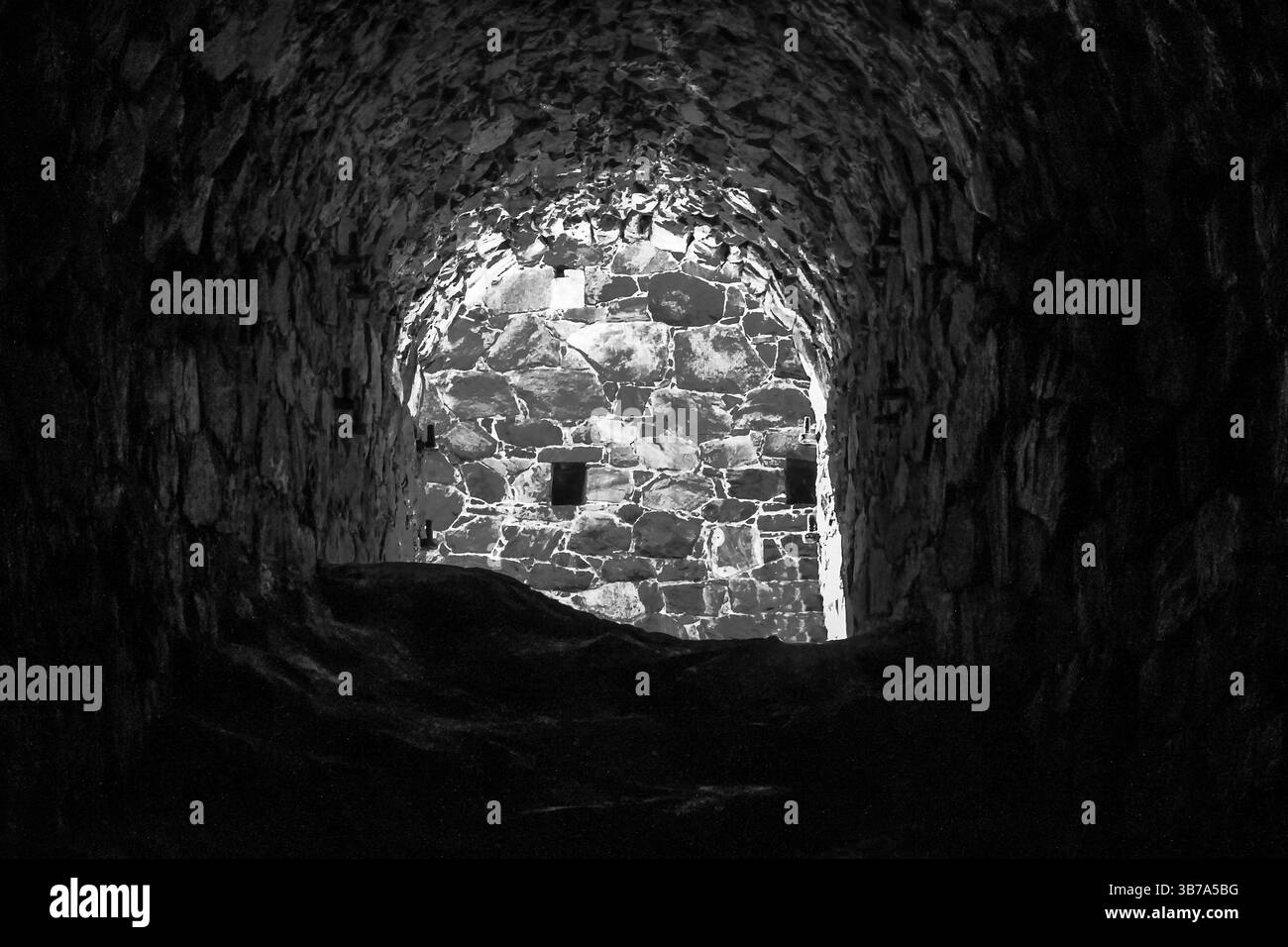 View from inside one of the fortresses on the island of Suomenlinna ...