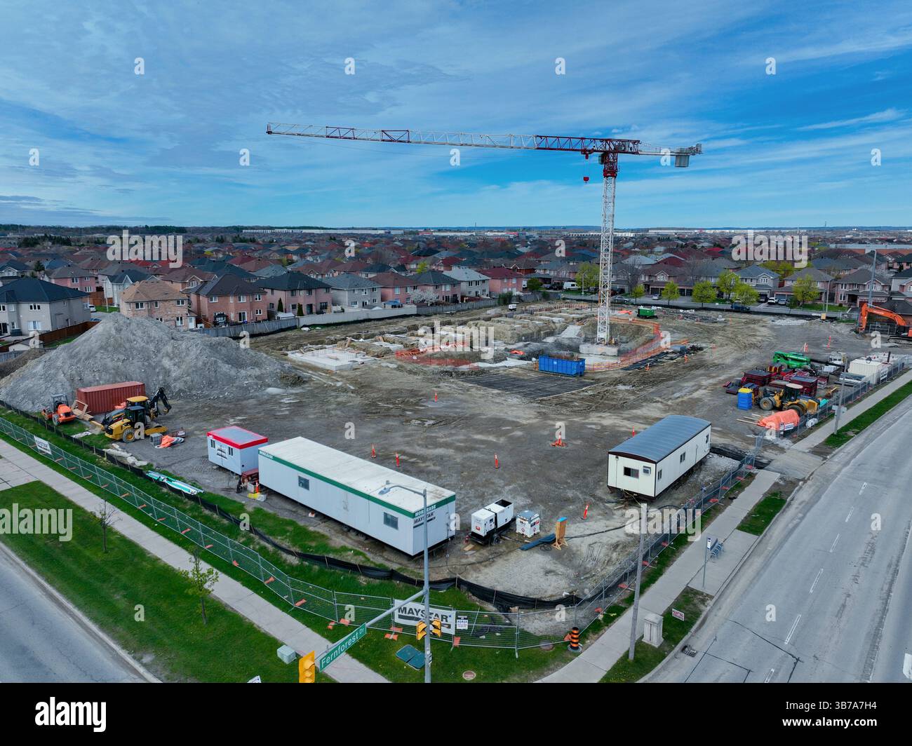 Aerial view perspective of the ground breaking for the new Niwaas Long-Term Care Home ...
