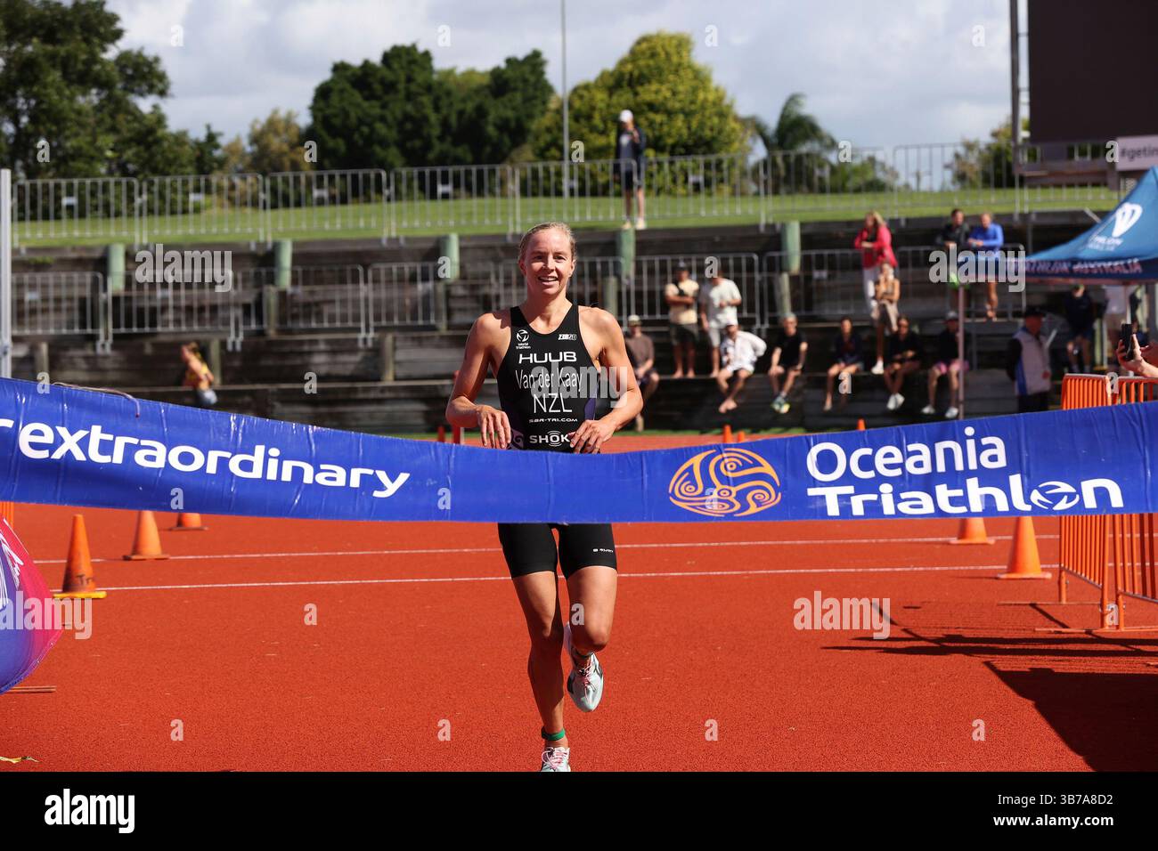 Nicole Van Der Kaay, of New Zealand, at the 2025 Oceania Triathlon ...