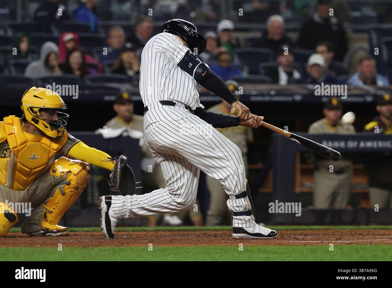 New York Yankees' Trent Grisham hits a home run during the third inning ...