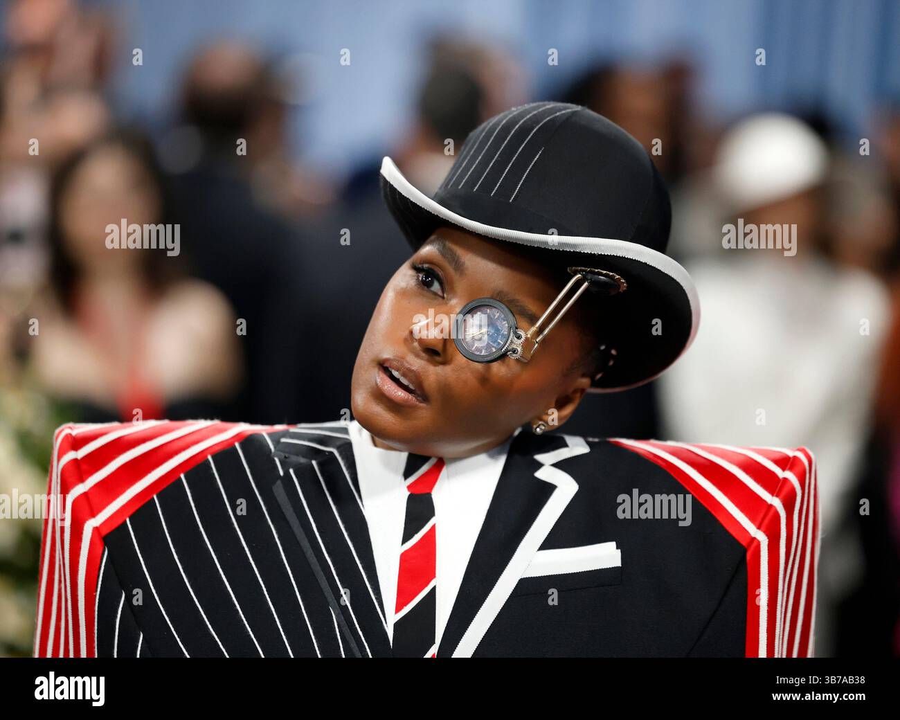 Janelle Monáe arrives on the red carpet at the 2025 Met Gala ...