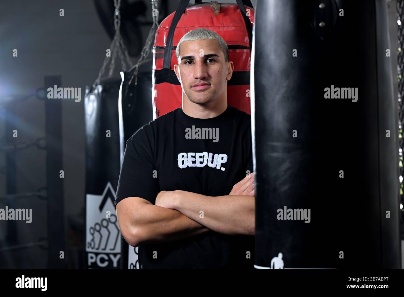 Brisbane, Australia. 06th May, 2025. Boxer Justis Huni is seen posing ...