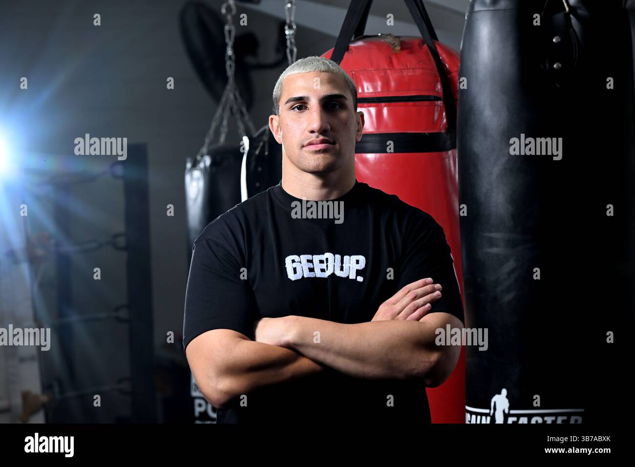 Brisbane, Australia. 06th May, 2025. Boxer Justis Huni is seen posing ...
