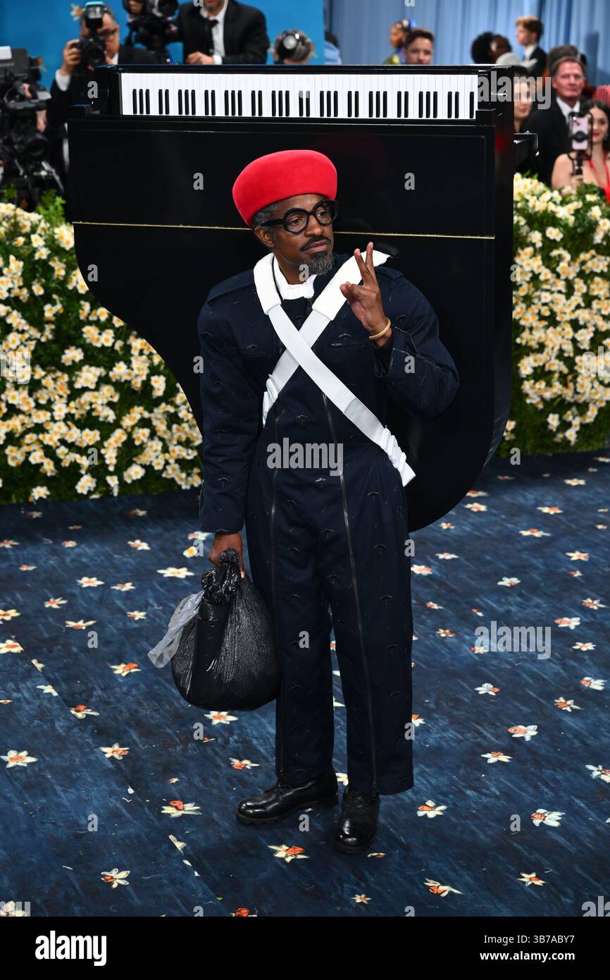 Andre 3000 attending the Metropolitan Museum of Art Costume Institute ...