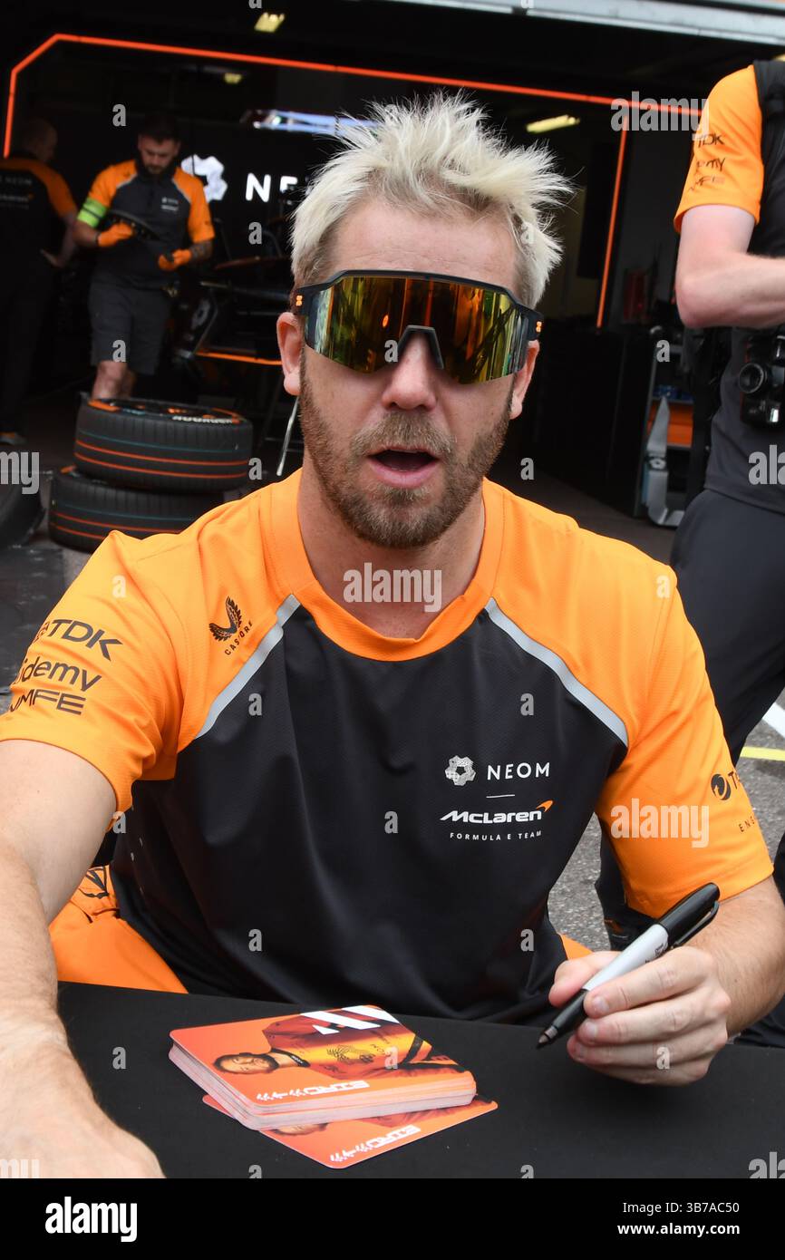 Monte Carlo Monaco, France. 04th May, 2025. Sam Bird of McLaren seen ...