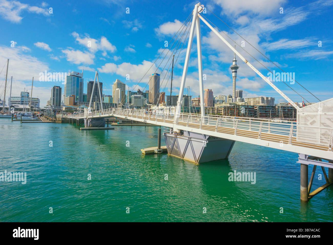 Wynyard Quarter bridge, Auckland, North Island, New Zealand Stock Photo ...
