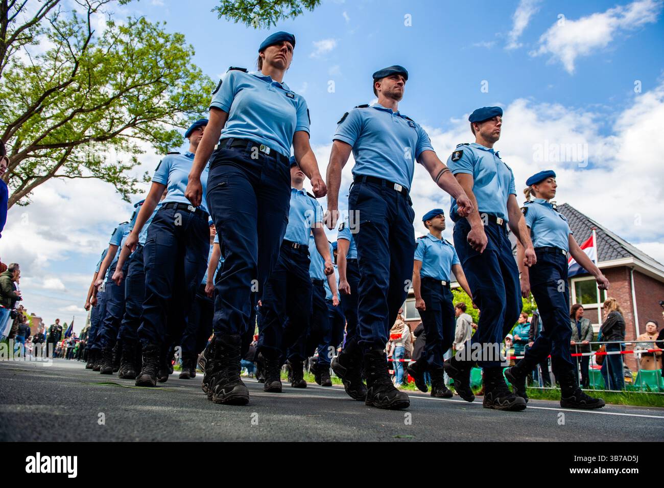 The national gendarmerie force of the Netherlands seen marching during ...