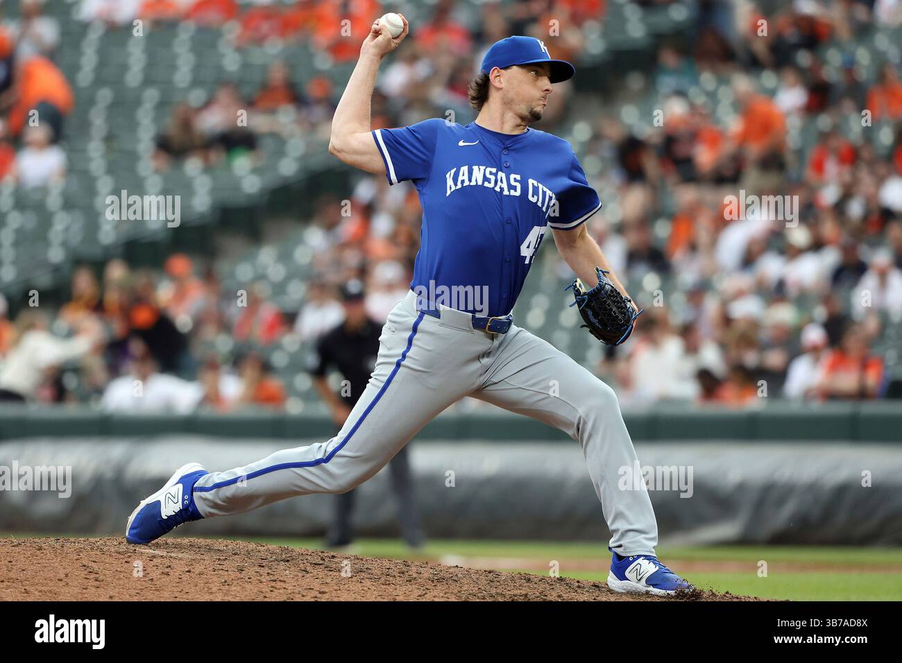 Kansas City Royals pitcher Taylor Clarke throws during the ninth inning ...