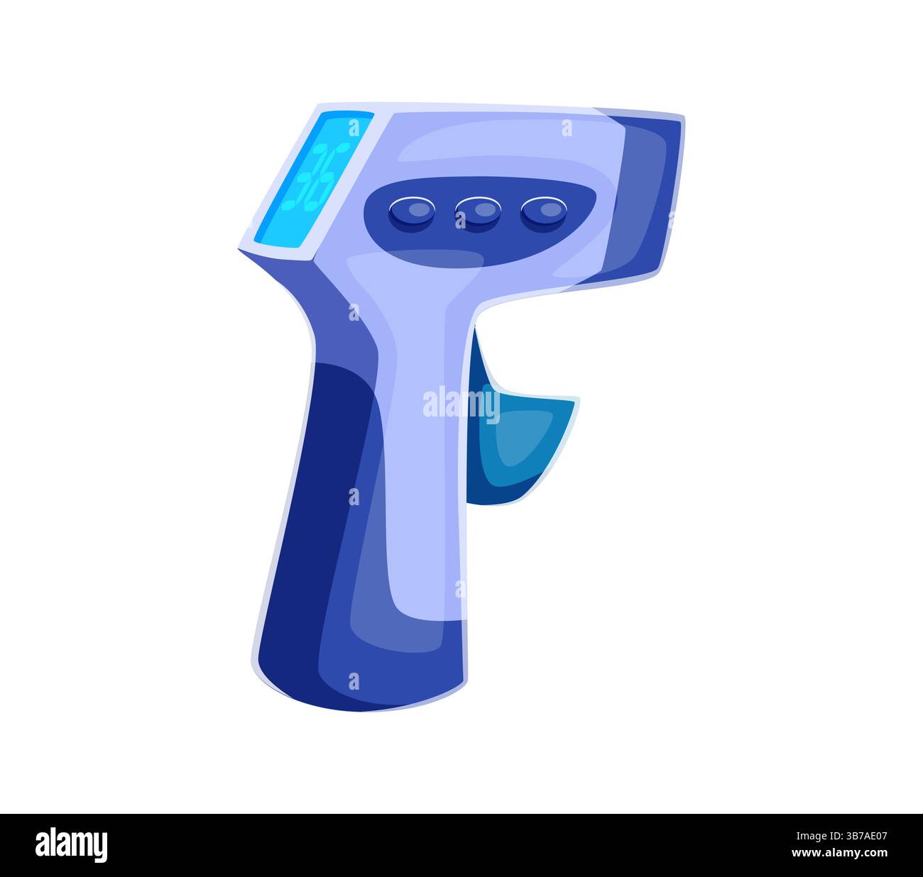 Medicine cartoon font infrared thermometer letter F. Medical typeface ...