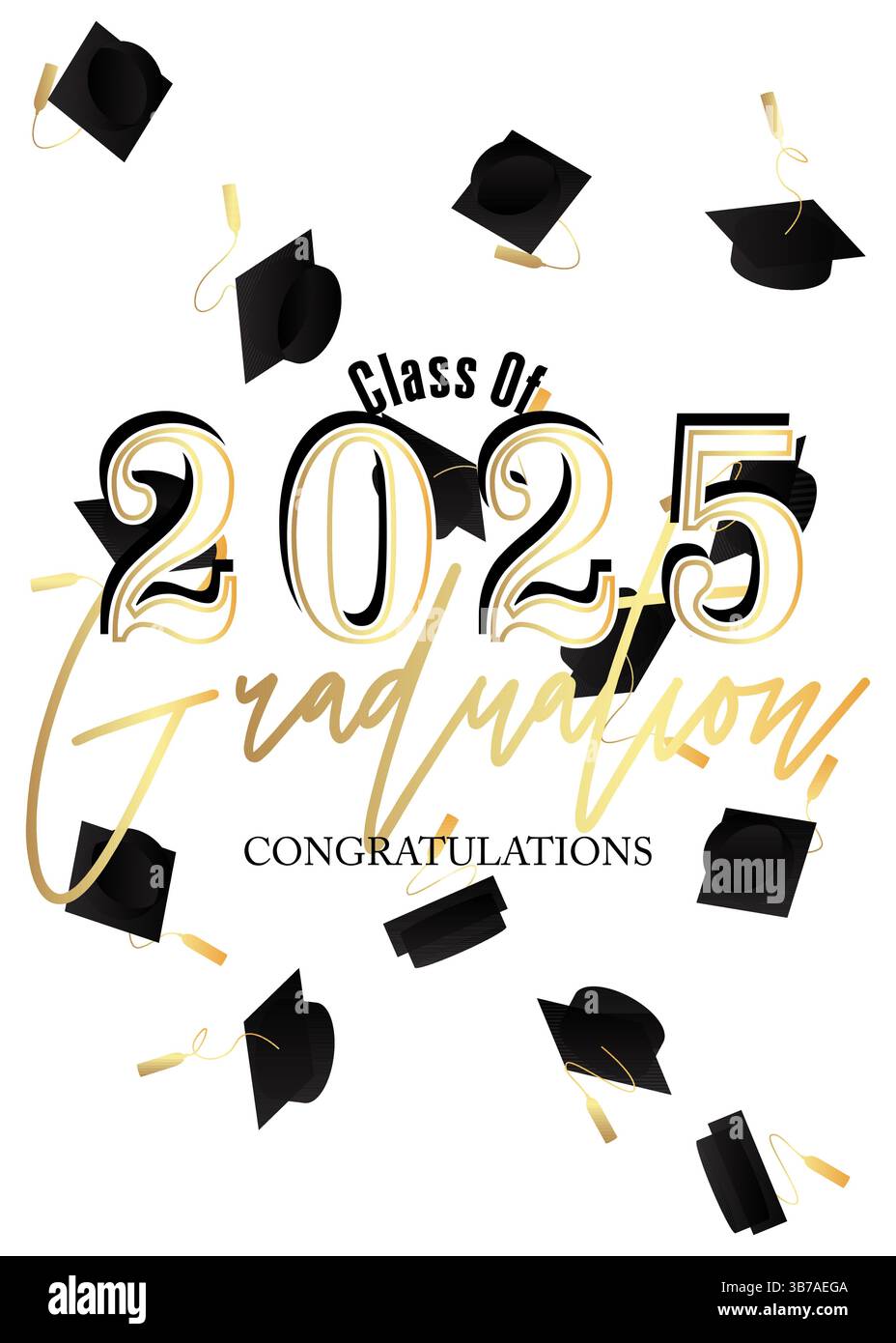 2025 Graduation design template. Vintage party invitation ...