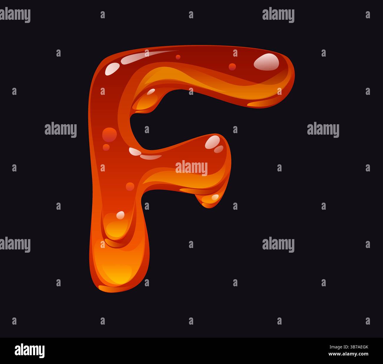 Flowing honey cartoon font letter F. Sweet caramel cartoon English ...