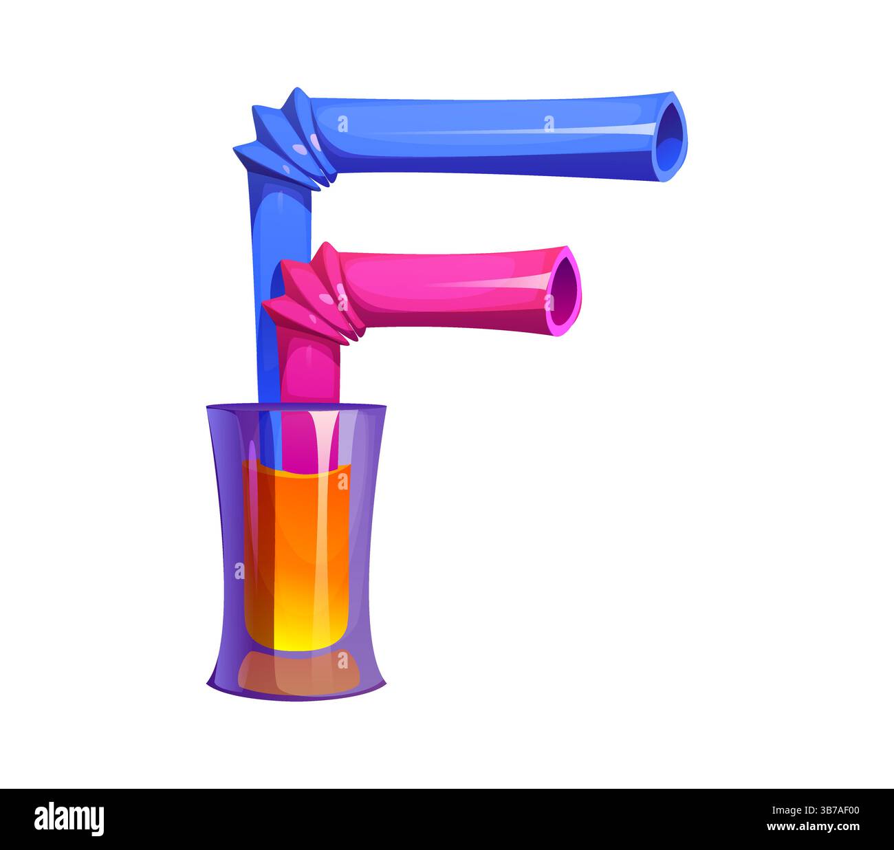 Summer holiday party cartoon font cocktail straws letter F. Tourist ...
